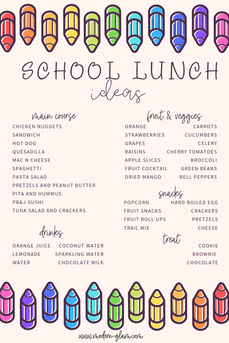 School Lunch Ideas For A Whole Month Recipes Modern Glam School Lunch Ideas For A Whole Month Recipes Modern Glam