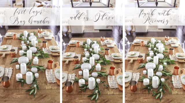 Fall table garland DIY using fresh herbs - Modern Glam