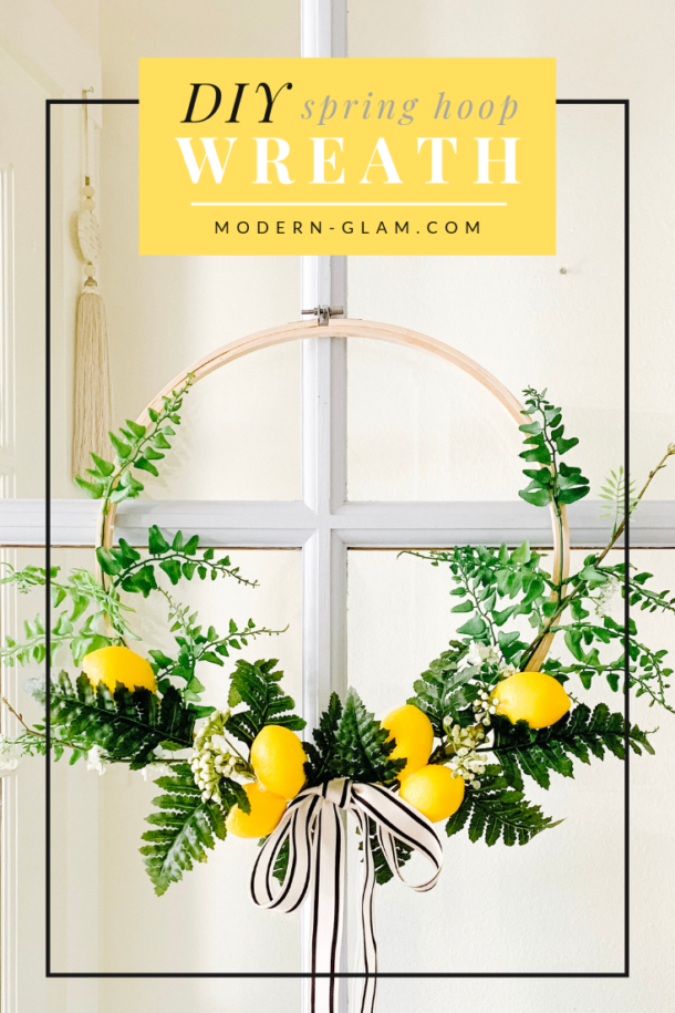 Modern Spring Floral Hoop Wreath - DIY - Modern Glam