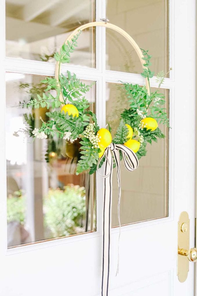 Spring Hoop Wreath with Lemons - Modern Glam - DIY