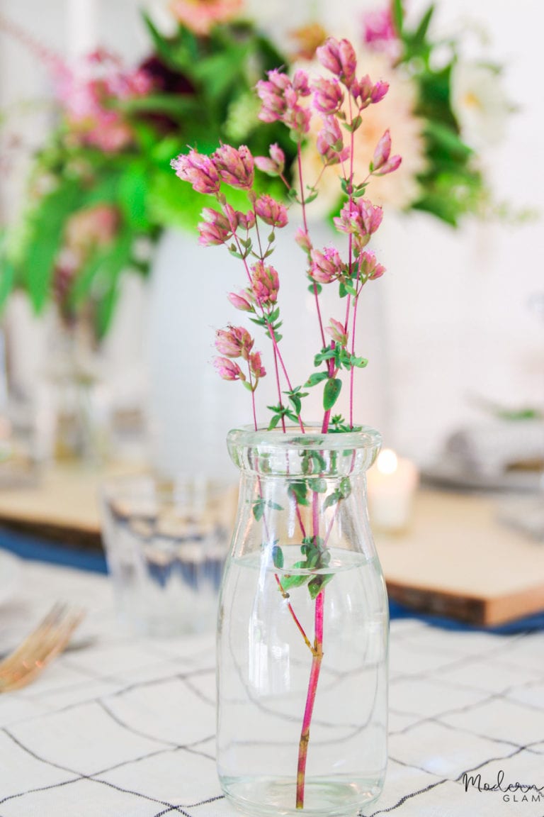 Rustic Summer Centerpiece with Dahlias - Modern Glam