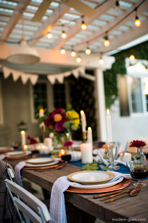 Outdoor Fall Tablescape - An Autumn Harvest Table - Modern Glam