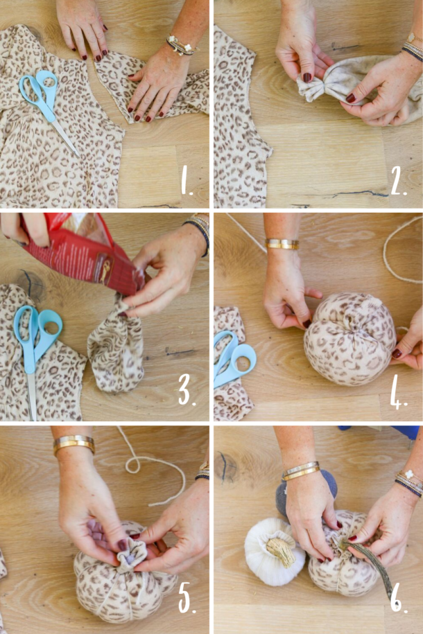 DIY Sweater Pumpkins - Easy No Sew Fabric Pumpkins - Modern Glam