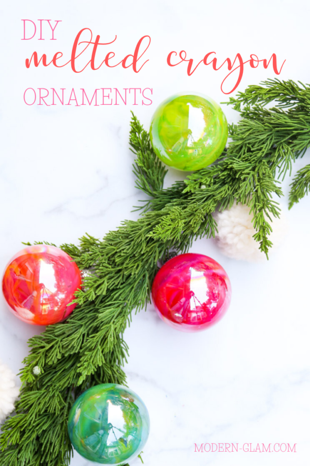 DIY Christmas Ornaments - Melted Crayon Craft - Modern Glam