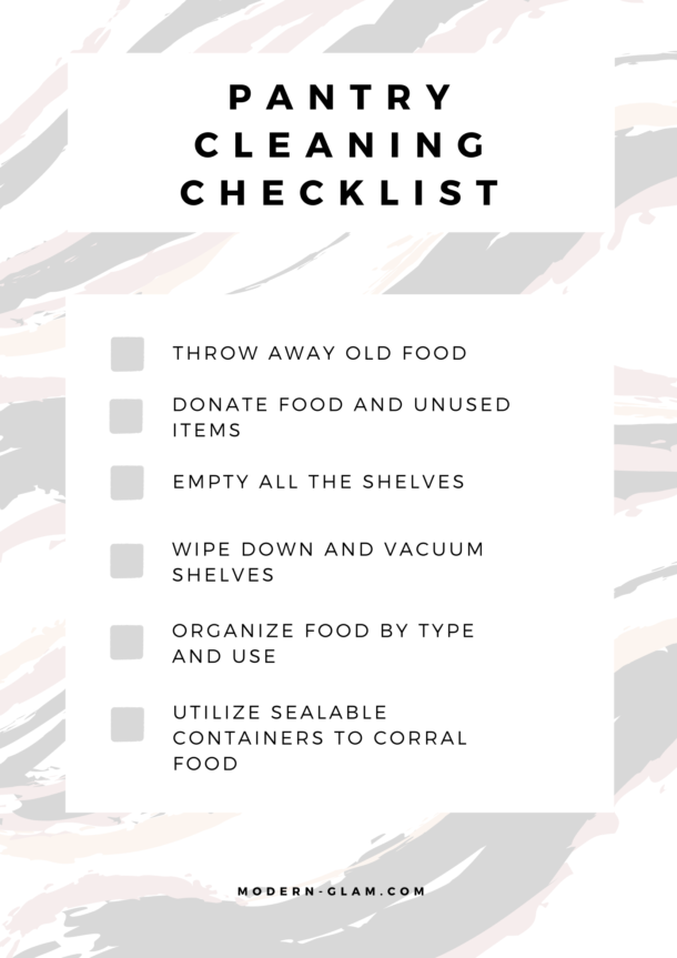 Pantry Cleaning Checklist and 6 Step Guide - Modern Glam