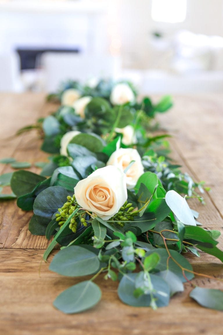 DIY Eucalyptus Garland - Easy Spring Centerpiece - Modern Glam