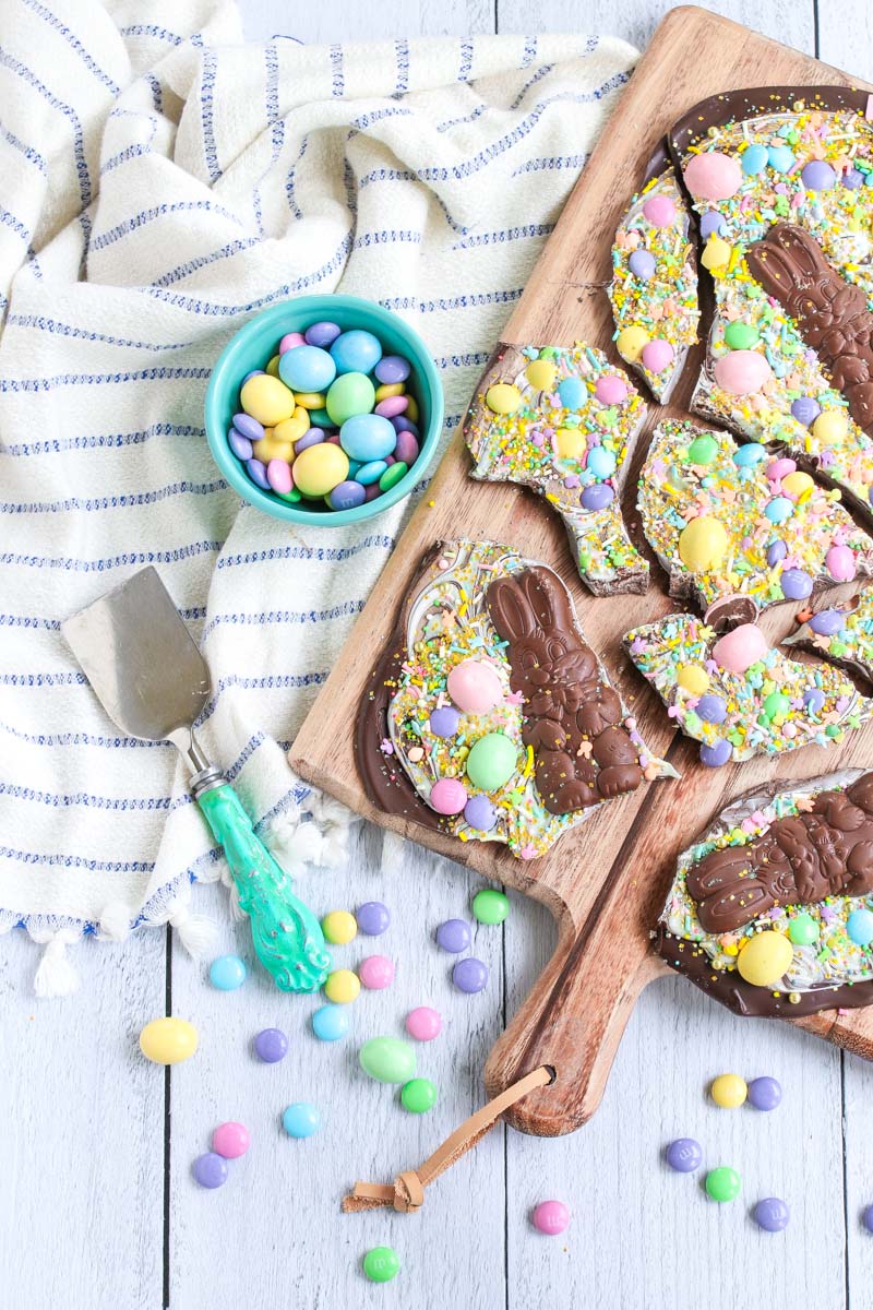 Easter Bark Recipe with White and Dark Chocolate - Modern Glam