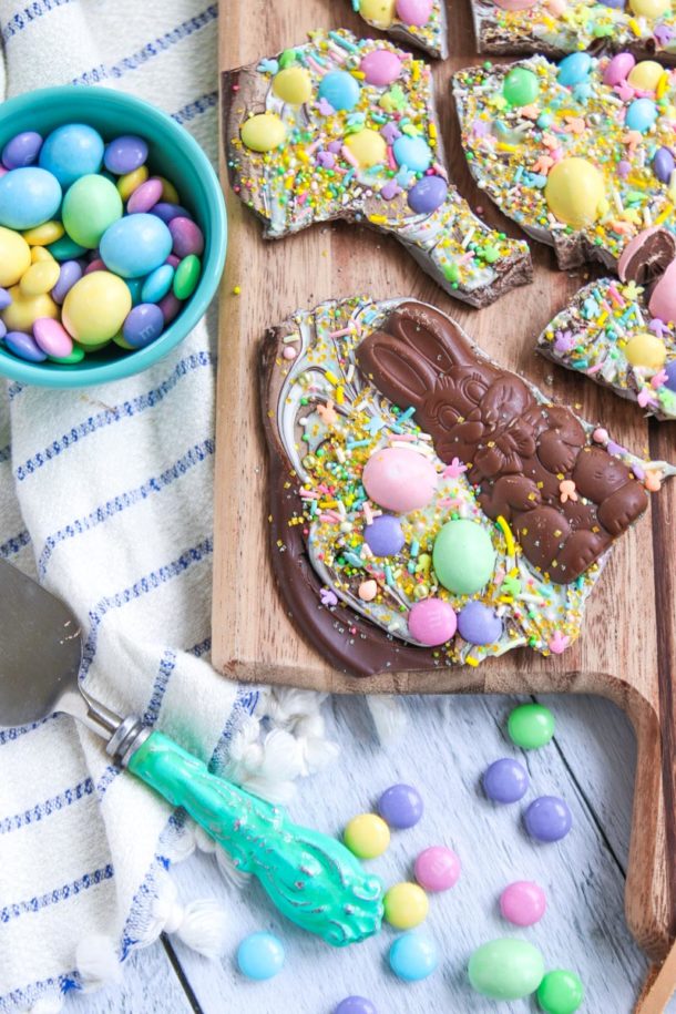Easter Bark Recipe with White and Dark Chocolate - Modern Glam