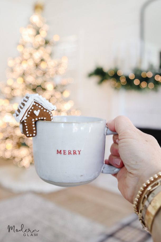 Mini Gingerbread House Mug Toppers - Modern Glam