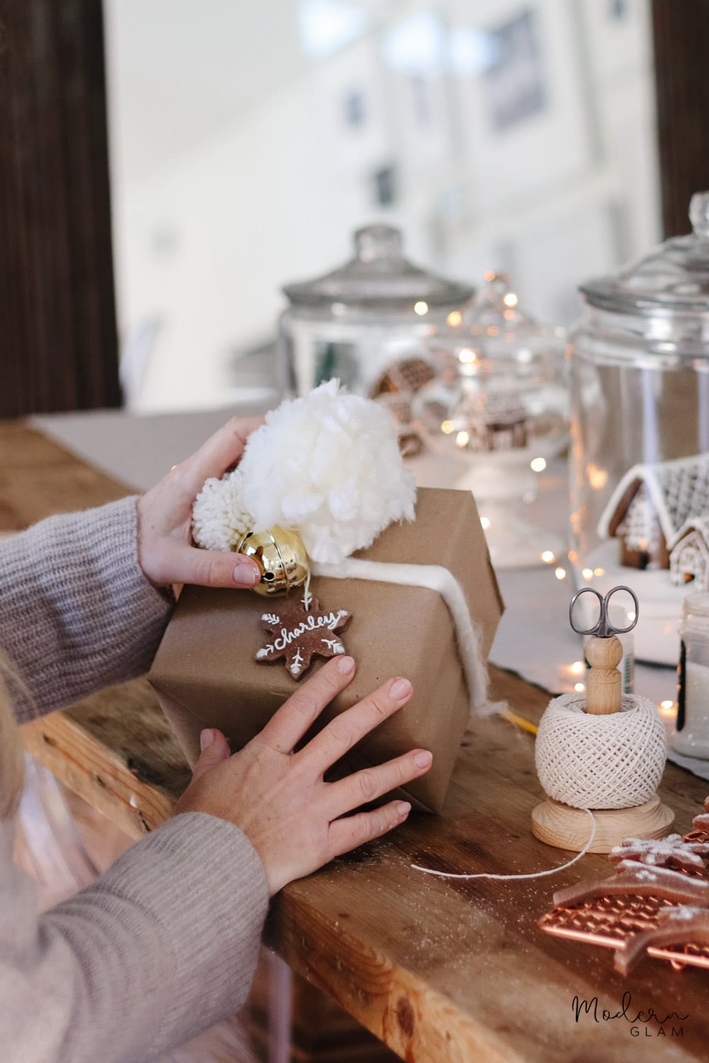 Natural Gift Wrapping For The Holidays - Modern Glam