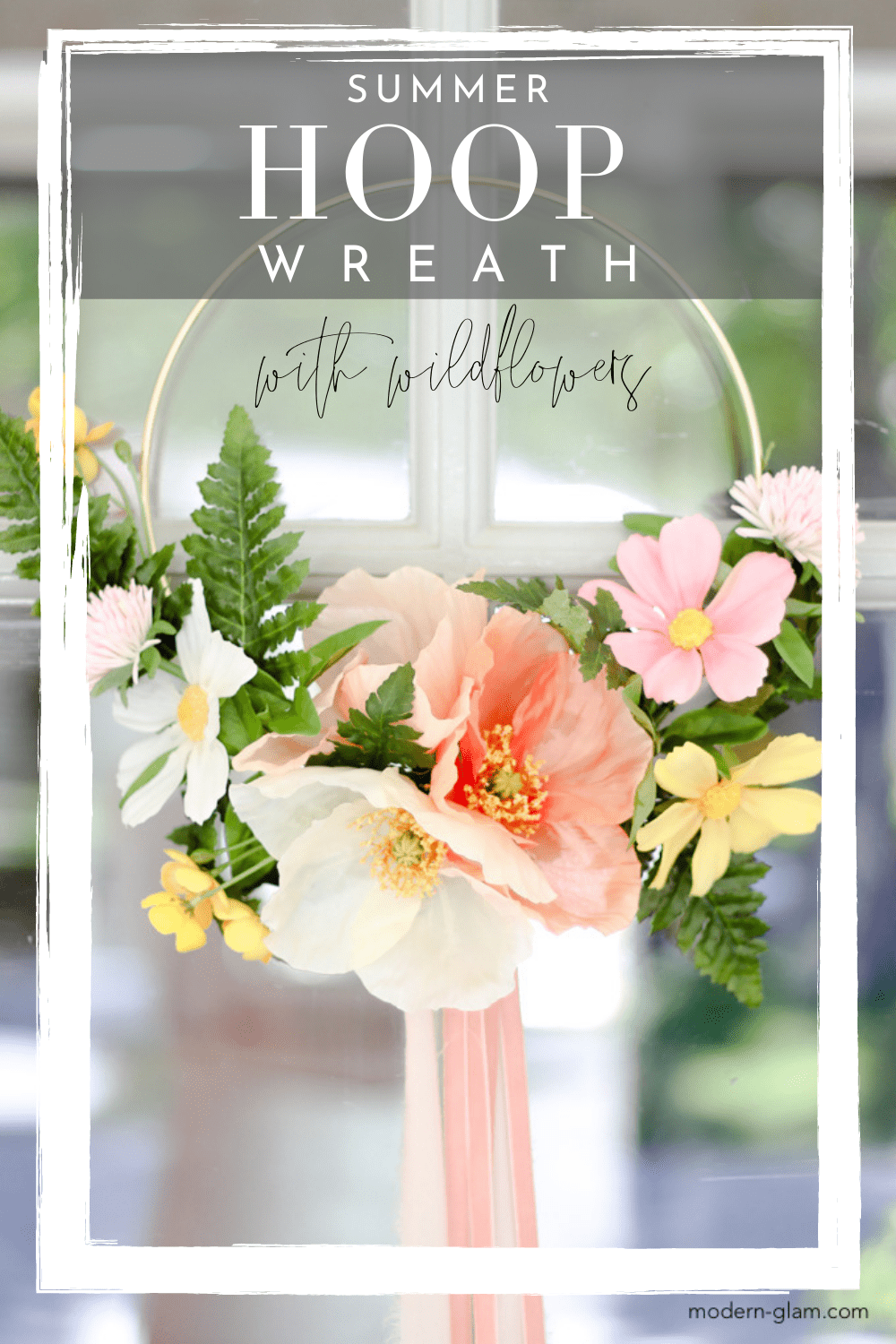 Sweet Summer Hoop Wreath With Wildflowers - Modern Glam