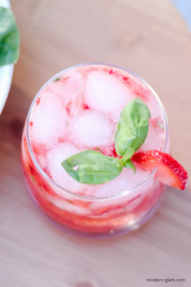 Muddled Strawberry Basil Cocktail with Vodka - Modern Glam - Recipes