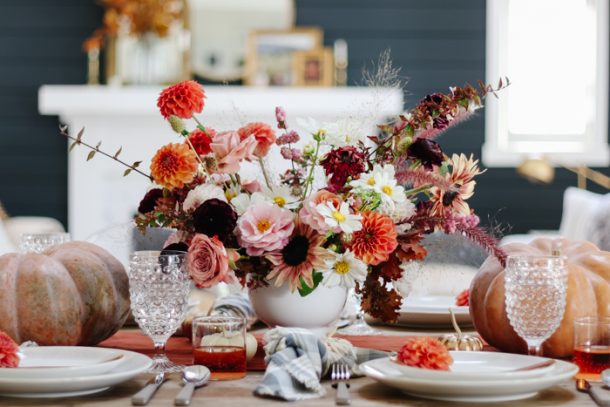Fall Dinner Party Tablescape and Menu Ideas - Modern Glam