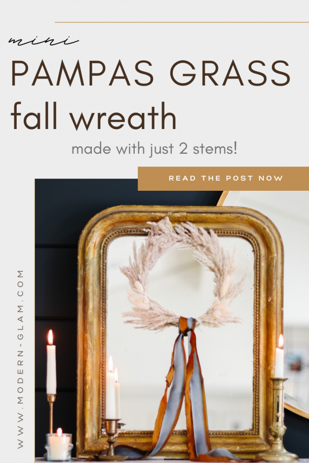 Mini Pampas Grass Wreath DIY - Modern Glam
