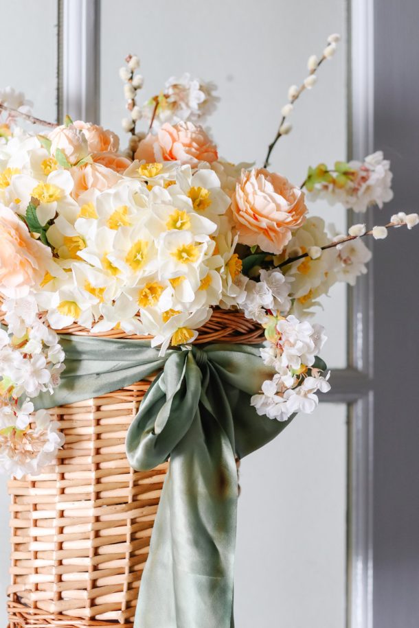 Spring Basket Arrangement For Your Front Door - Modern Glam