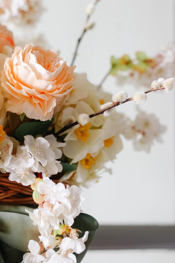 Spring Basket Arrangement For Your Front Door - Modern Glam