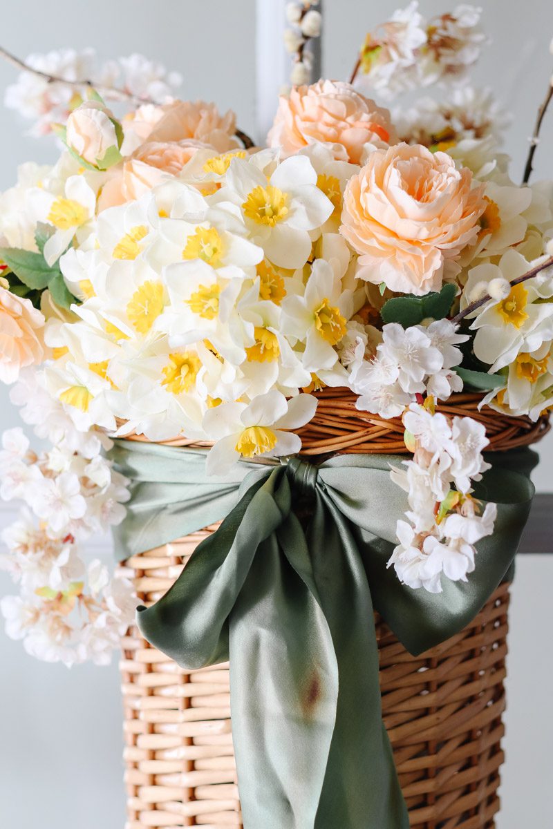 Spring Basket Arrangement For Your Front Door - Modern Glam