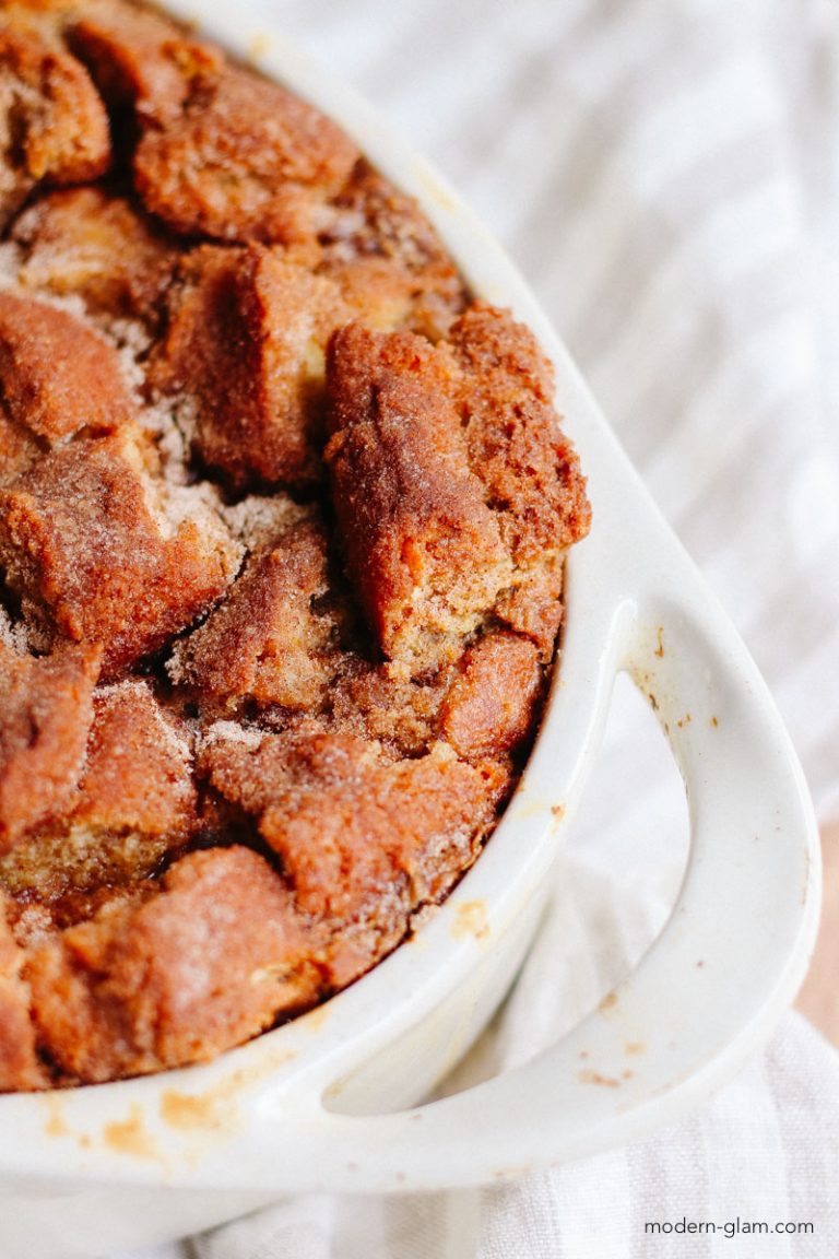 Apple Cider Donut Bread Pudding Recipe - Modern Glam