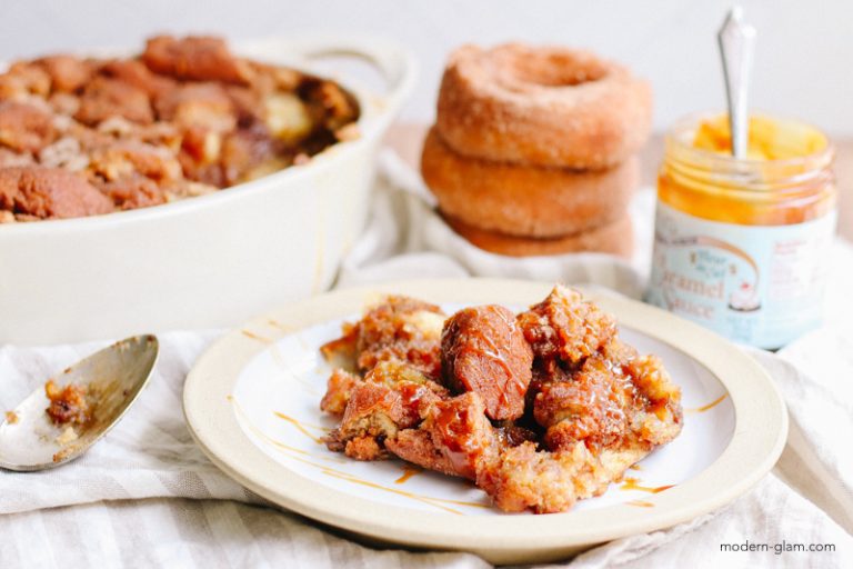 Apple Cider Donut Bread Pudding Recipe - Modern Glam