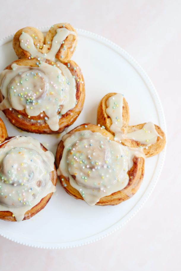 Easy Cinnamon Roll Bunnies With Orange Glaze - Modern Glam