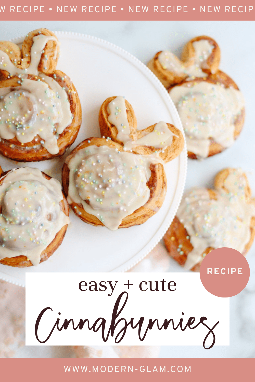 Easy Cinnamon Roll Bunnies With Orange Glaze - Modern Glam