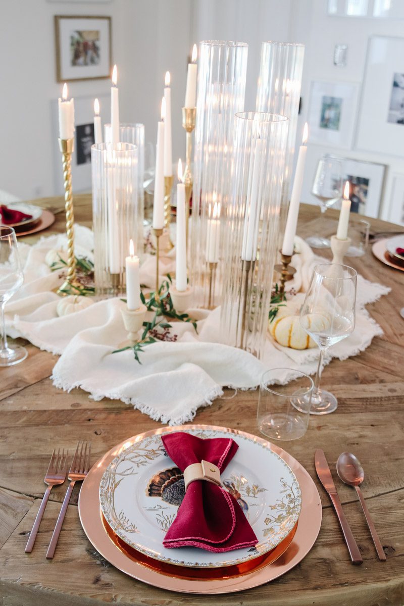 How To Decorate A Round Table For Thanksgiving - Modern Glam
